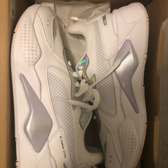 Puma | Shoes | Puma Rsx White And Iridescent Unique And Super Cute ...